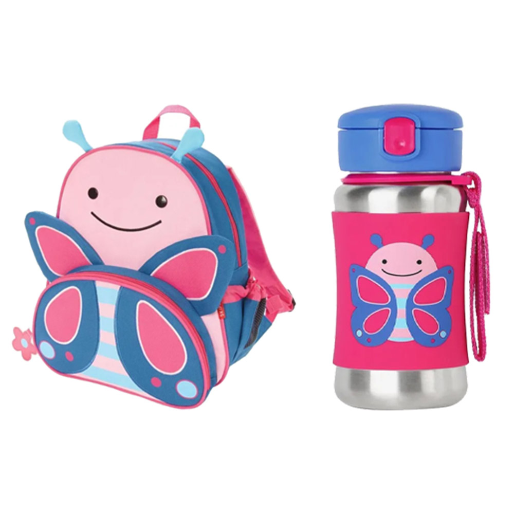 Buy SkipHop - Zoo Backpack - 12.5-Inch And Stainless Steel Straw Bottle ...