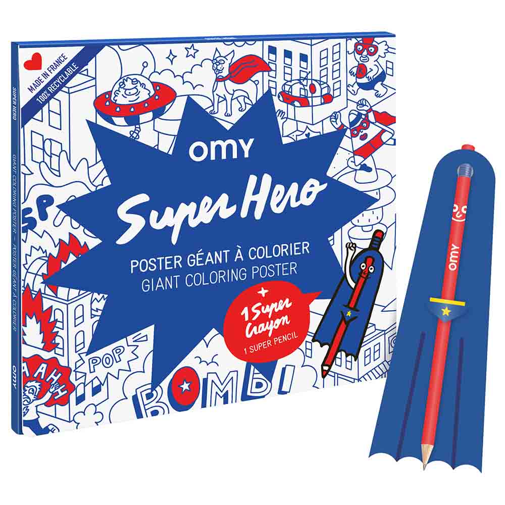 Omy - Coloring Poster - Super Hero + Pencil | Buy at Best Price from ...
