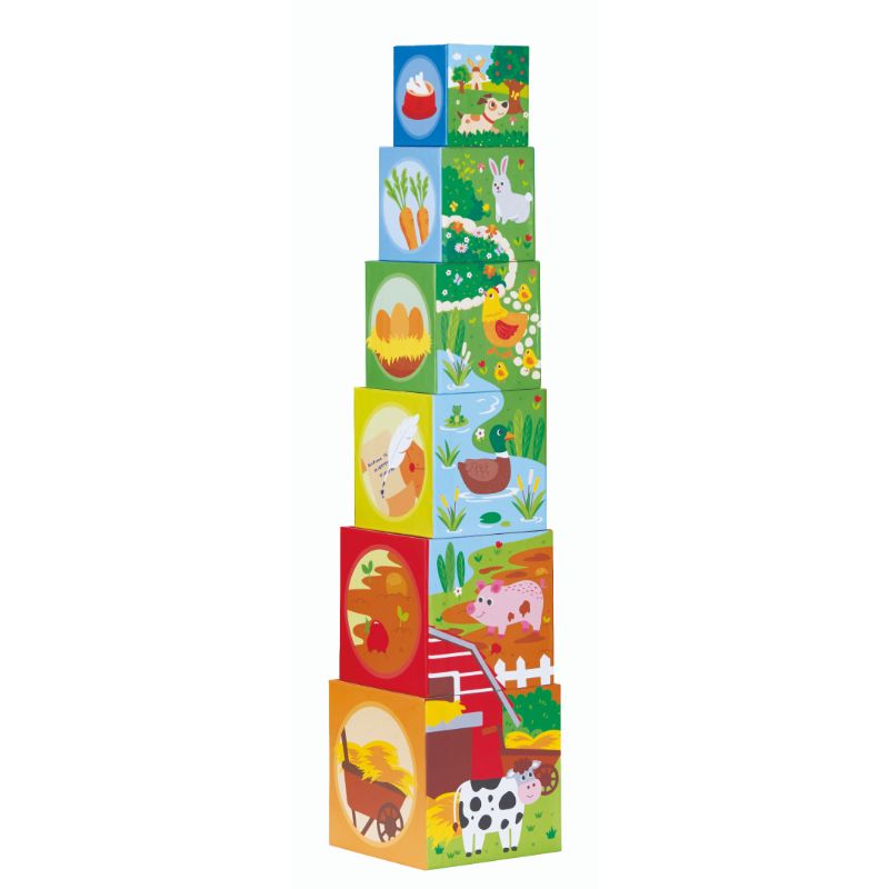 Lelin - Stacking Cubes-6 Friends in Farm | Buy at Best Price from Mumzworld