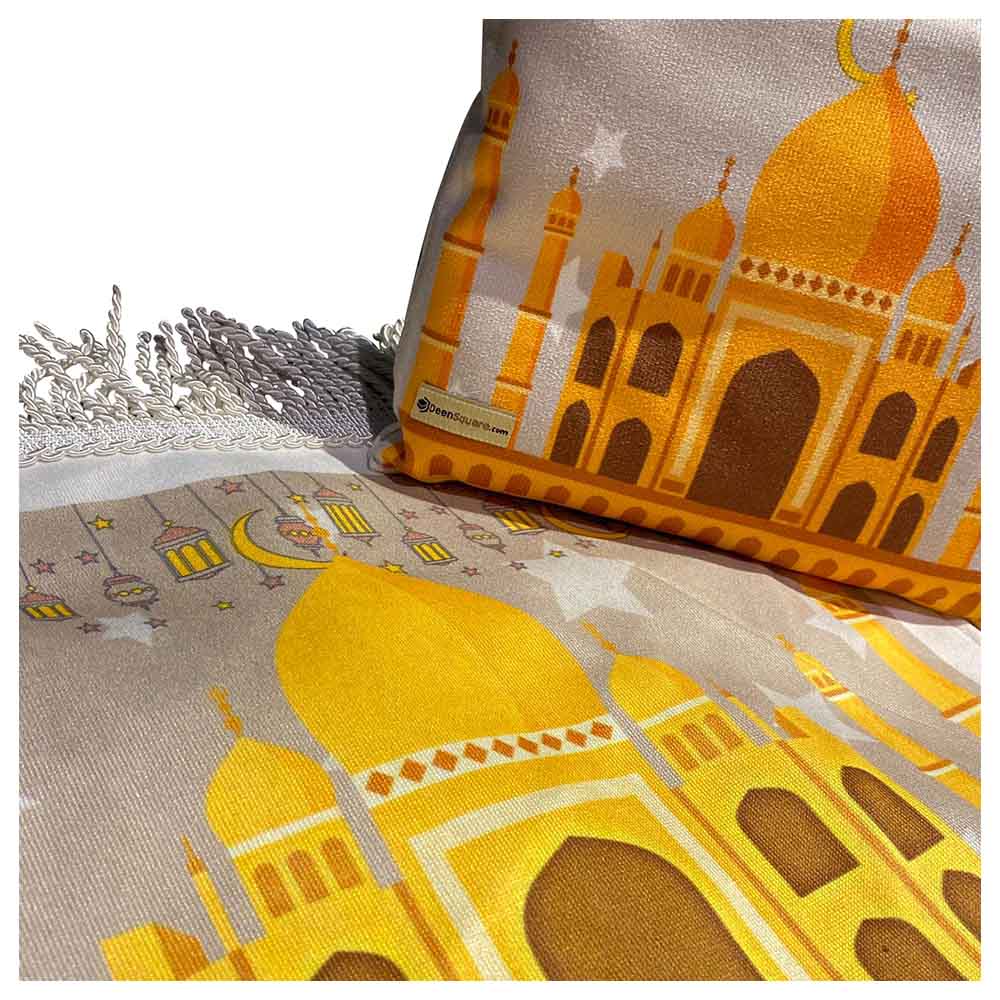 Beautiful Prayer Mat With Pouch For Kids - T4 Yellow