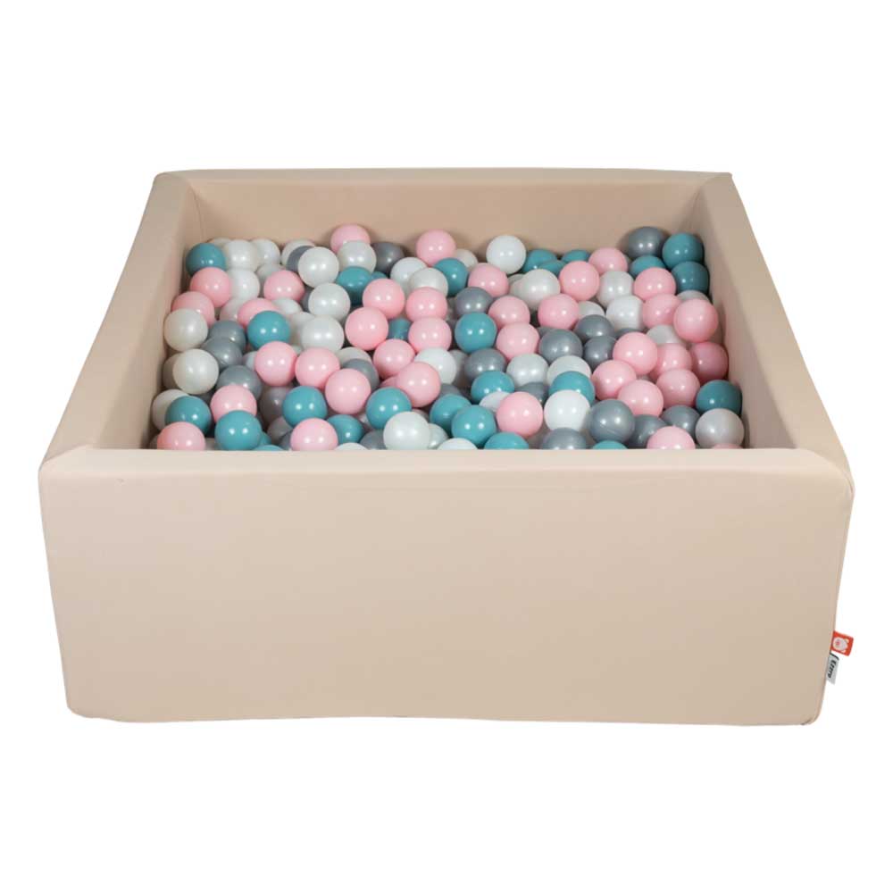 Buy Ezzro - Beige Ball Pit With 600 Balls - 100x100x40 - Pearl/Silver ...