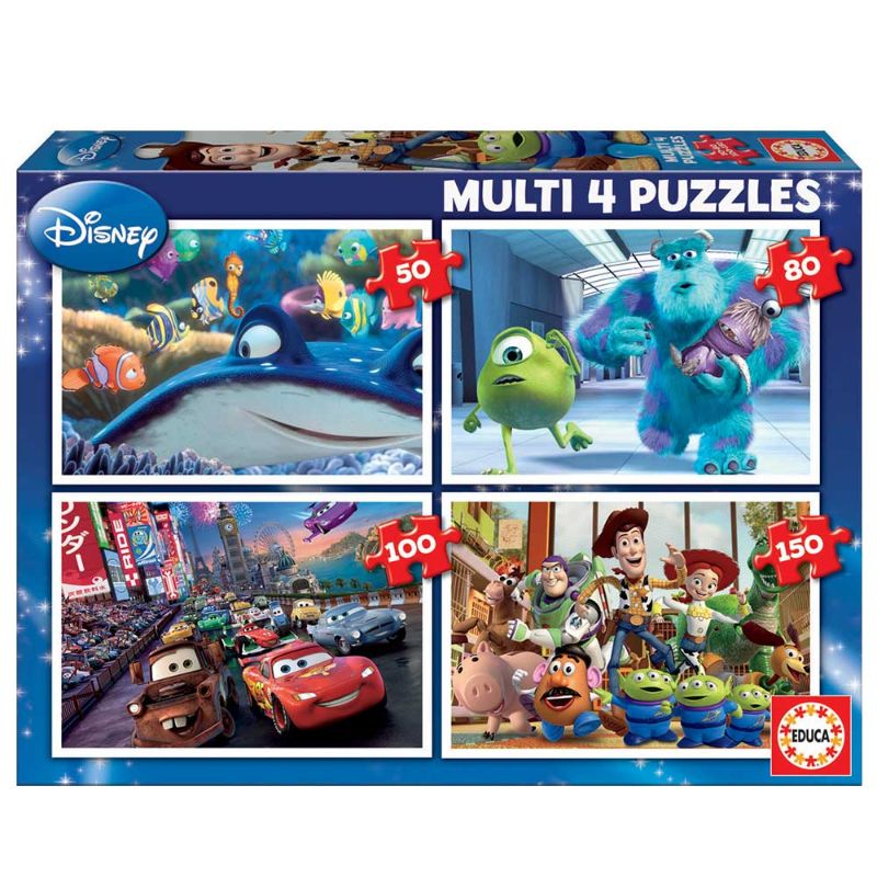 Buy Educa - Set of 4 Disney Pixar Puzzles 50, 80, 100 & 150Pcs in UAE ...