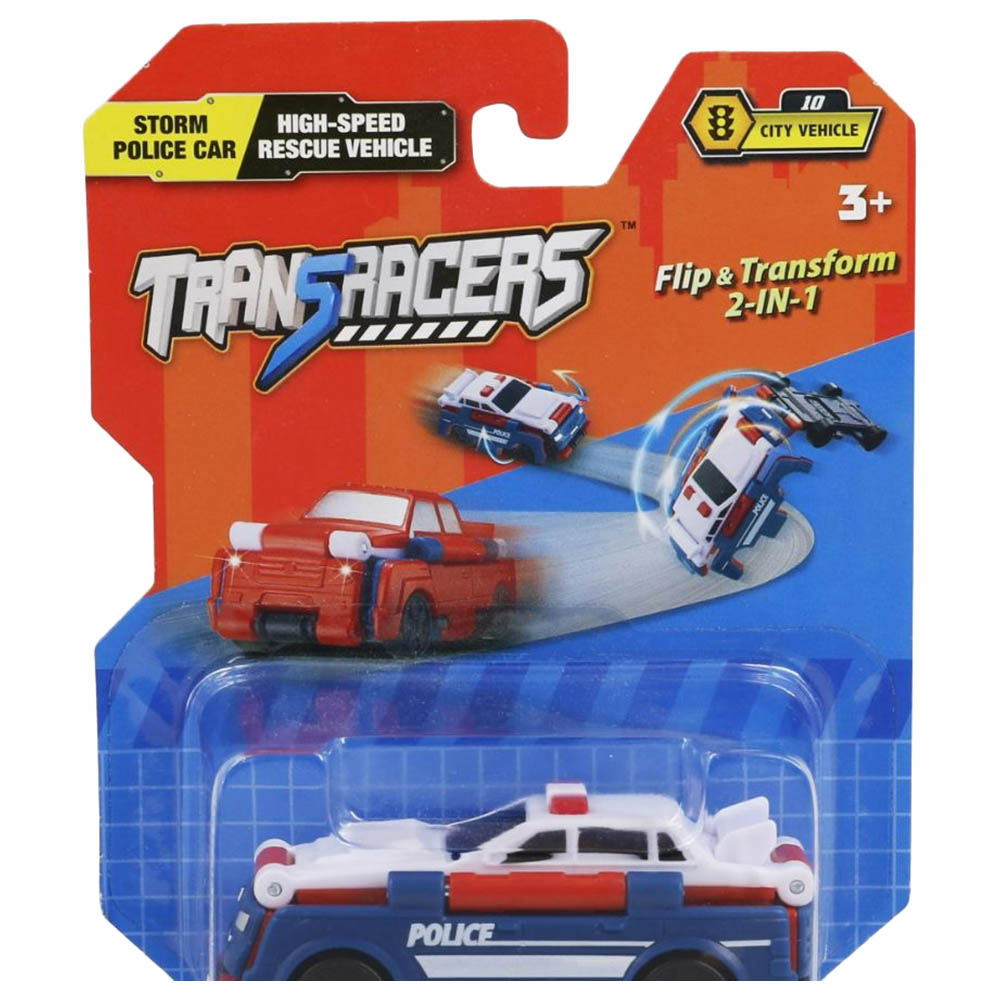 Transracers - 2-In-1 Flip Police Car To Hi-Speed Rescue Car