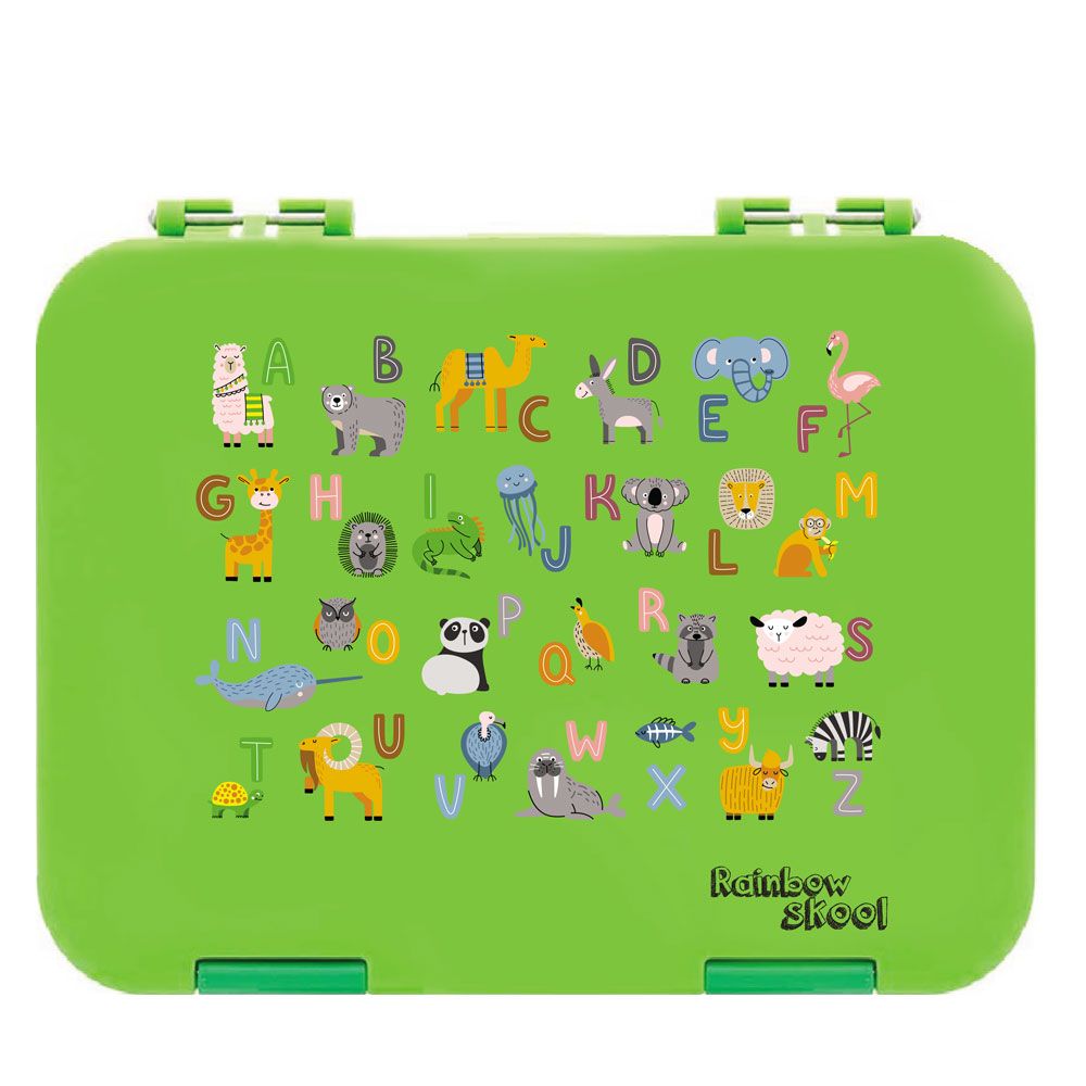 Buy Rainbow Skool - 4 Compartment Lunch Box - Alphabet - Green at The ...