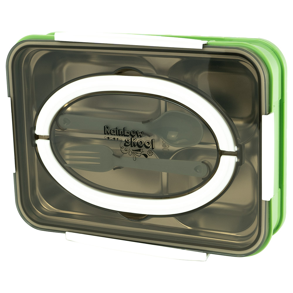 Buy Rainbow Skool - 4 Compartment Stainless Steel Lunchbox - Green ...