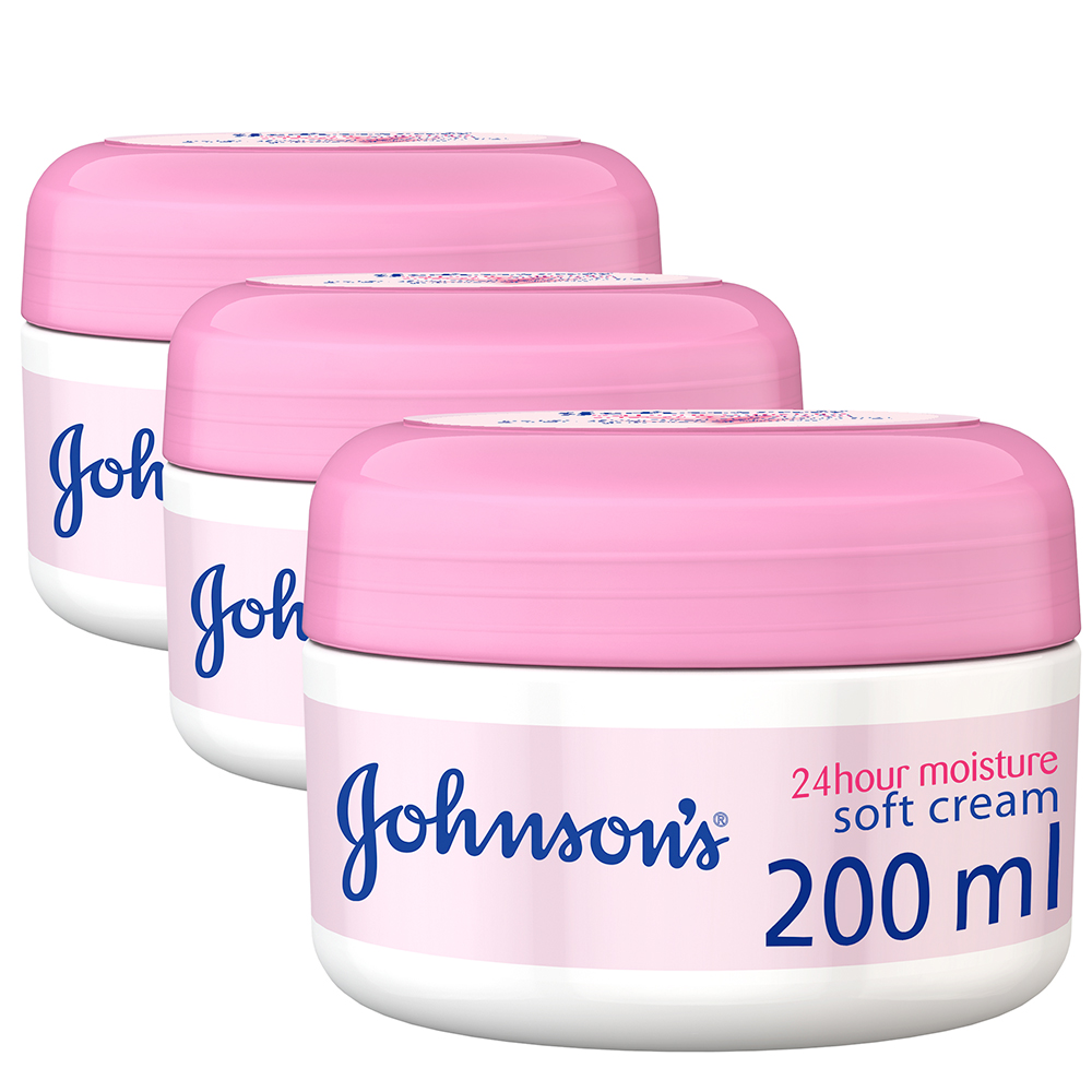 Buy Johnson & Johnson - 24 Hour Moisture Soft Body Cream 200ml Pack of ...