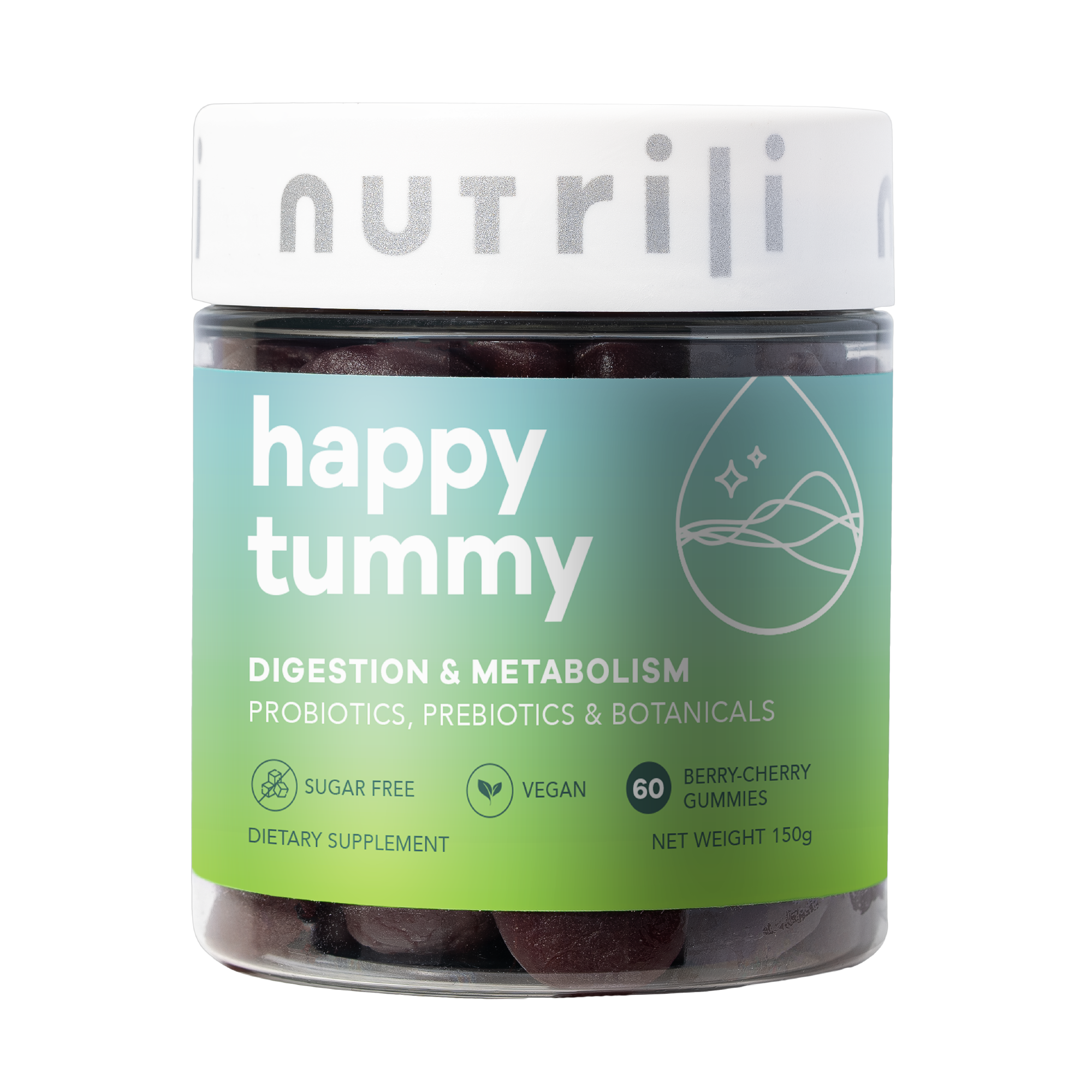 Buy Nutrili - Happy Tummy Sugar Free Gummies Probiotics - 60's Online ...