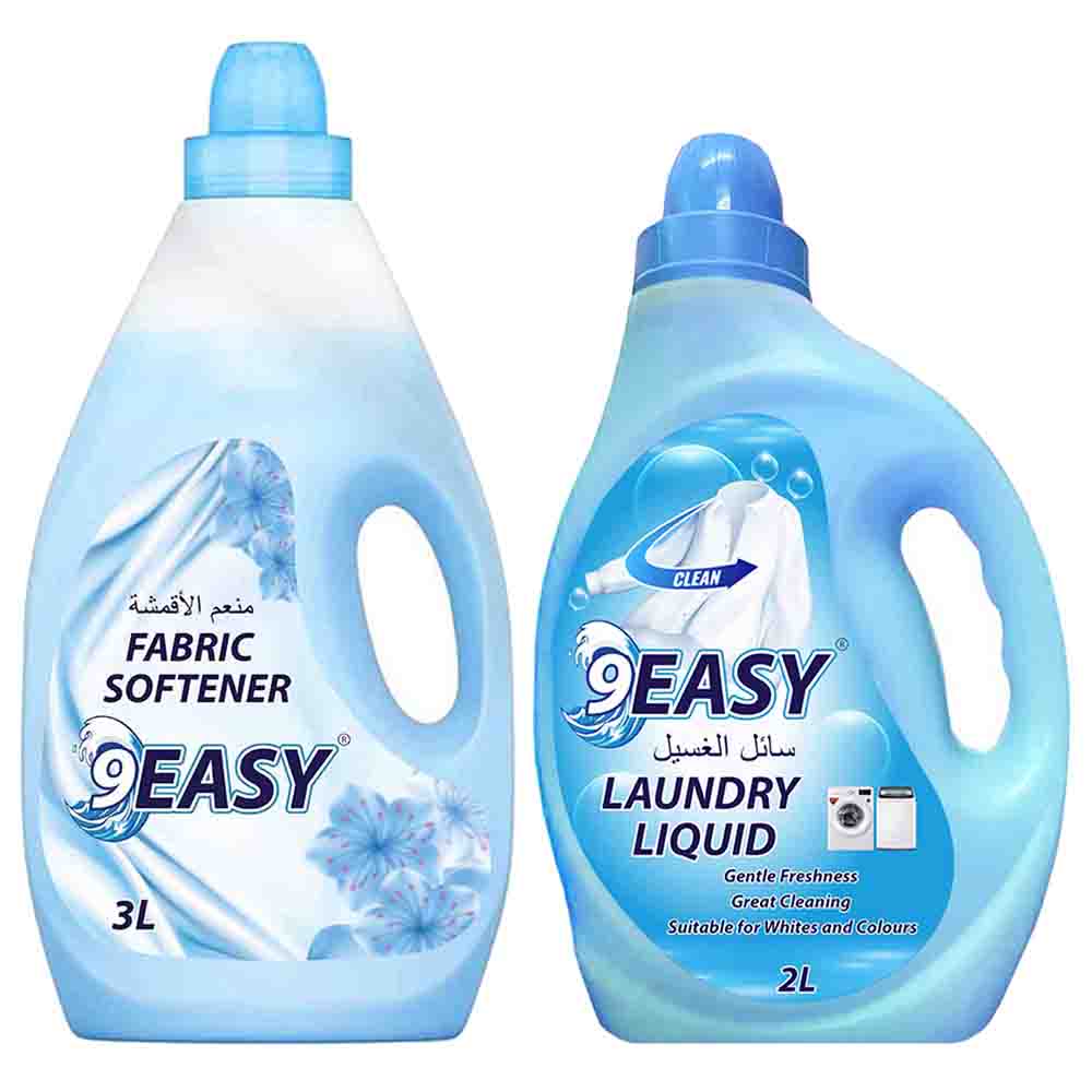 Buy 9Easy - Laundry Liquid - 2L + Fabric Softener - Blue - 3L in UAE ...