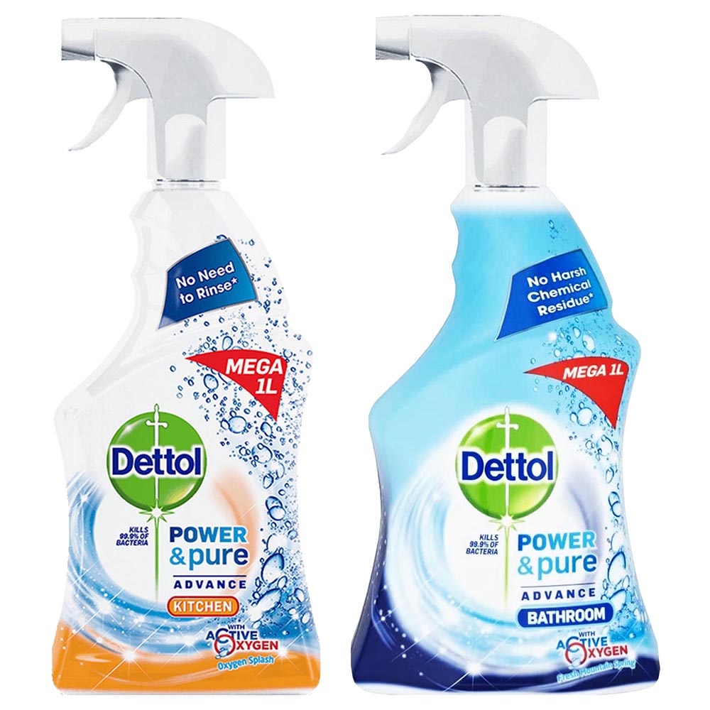 Buy Dettol - Kitchen Cleaner SprayÂ 1LÂ With Bathroom CleanerÂ Spray 1L ...