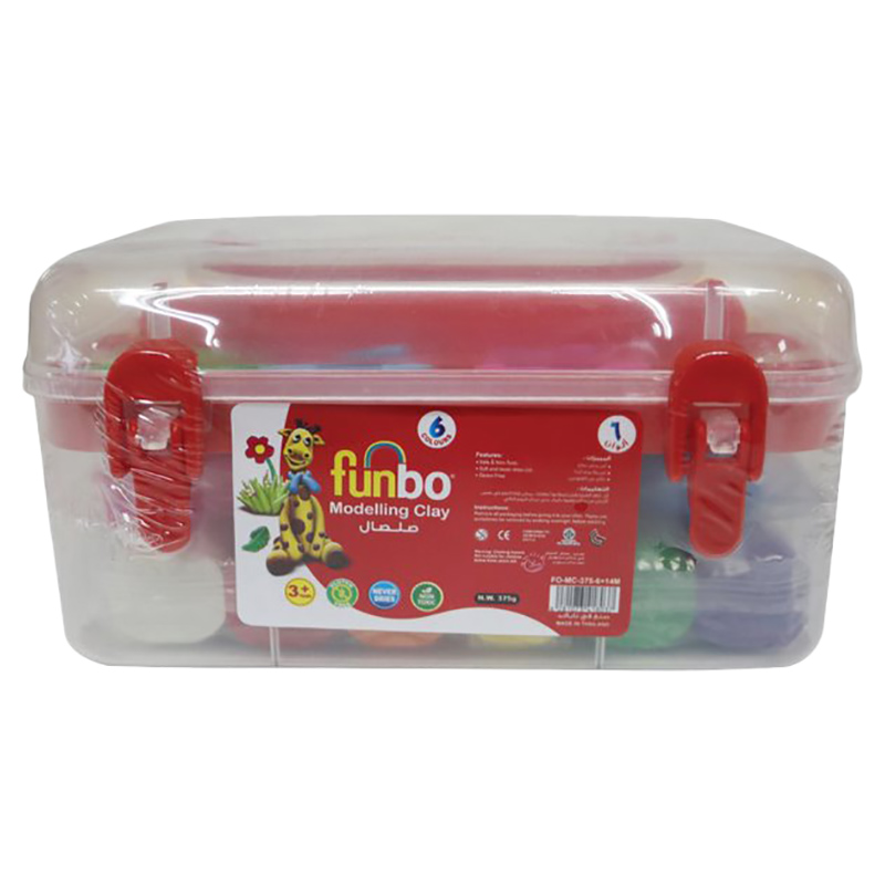 Buy Funbo - Modelling Clay 6 Colours + 14 Moulds + 1 Roller - 375g in ...