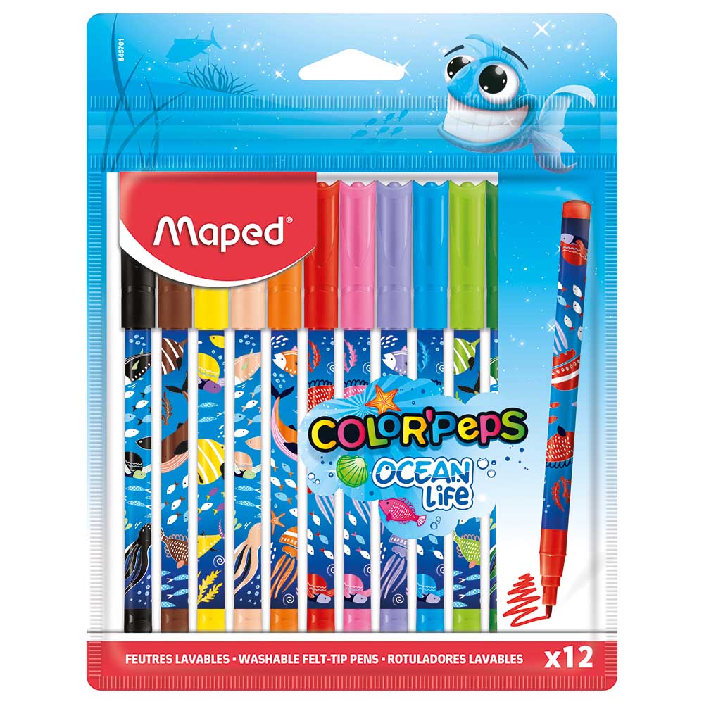 Buy Maped - Color Peps Felt Tip Pen - Ocean - 12pcs in UAE | Mumzworld