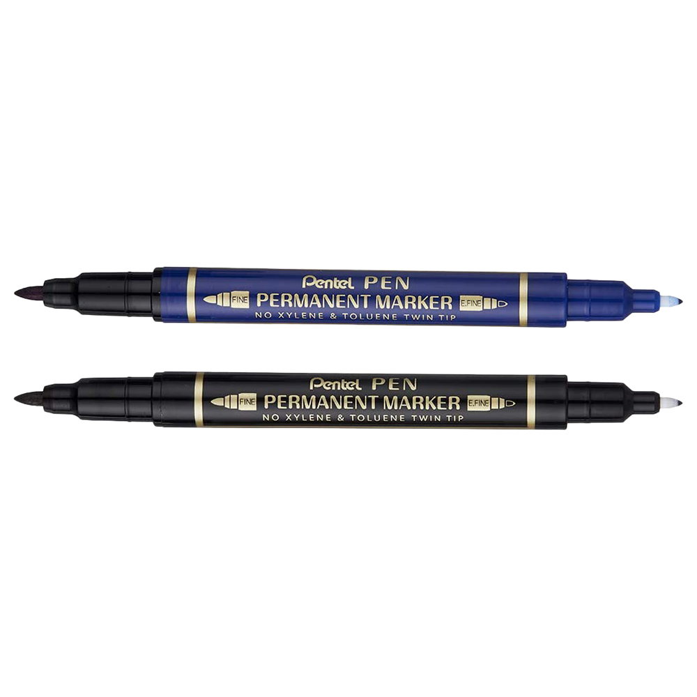 Buy Pentel - Twin Tip Marker - Blue & Black in UAE | Mumzworld