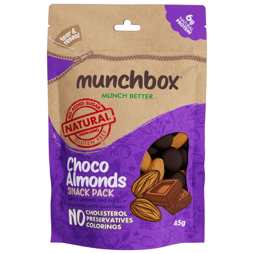 Buy Munchbox - Choco Almonds Snack Pack - 45g in UAE | Mumzworld
