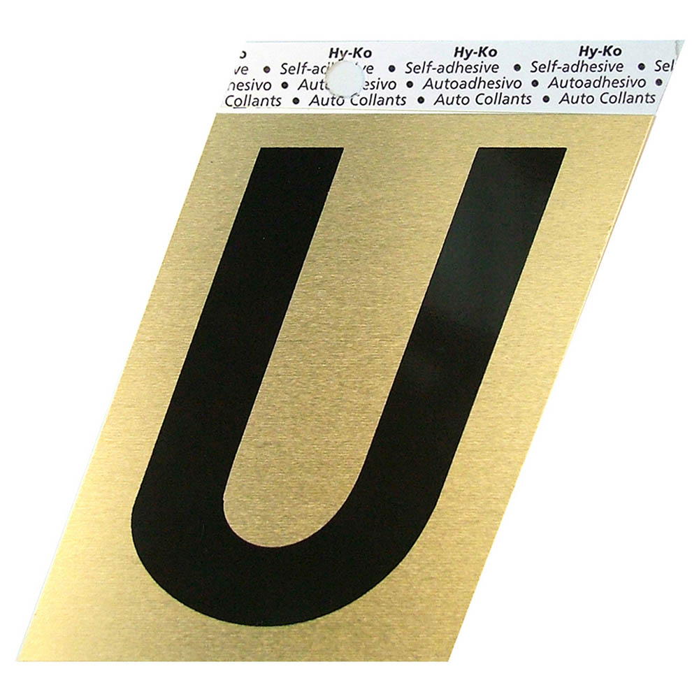 Hy-Ko - 3-1/2 Inches Aluminium Adhesive Letter U Hy-Ko - 3-1/2 Inches Aluminium Adhesive Letter U