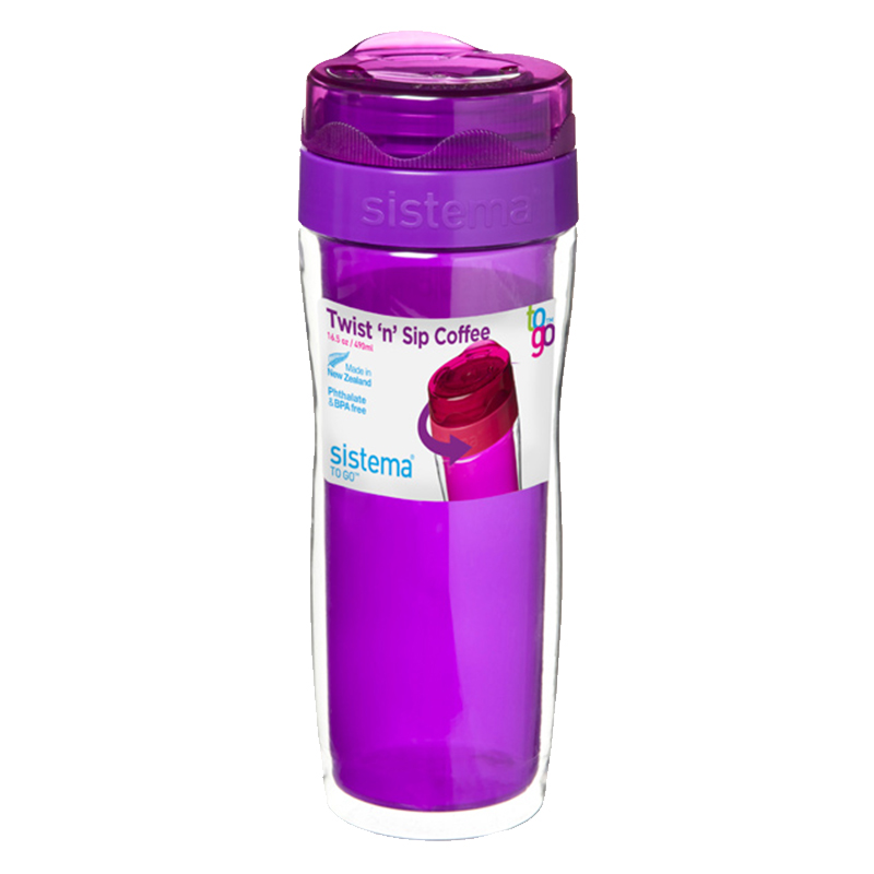 Sistema - Twist 'n' Sip Coffee to Go 490ml - Purple | Buy at Best Price from Mumzworld