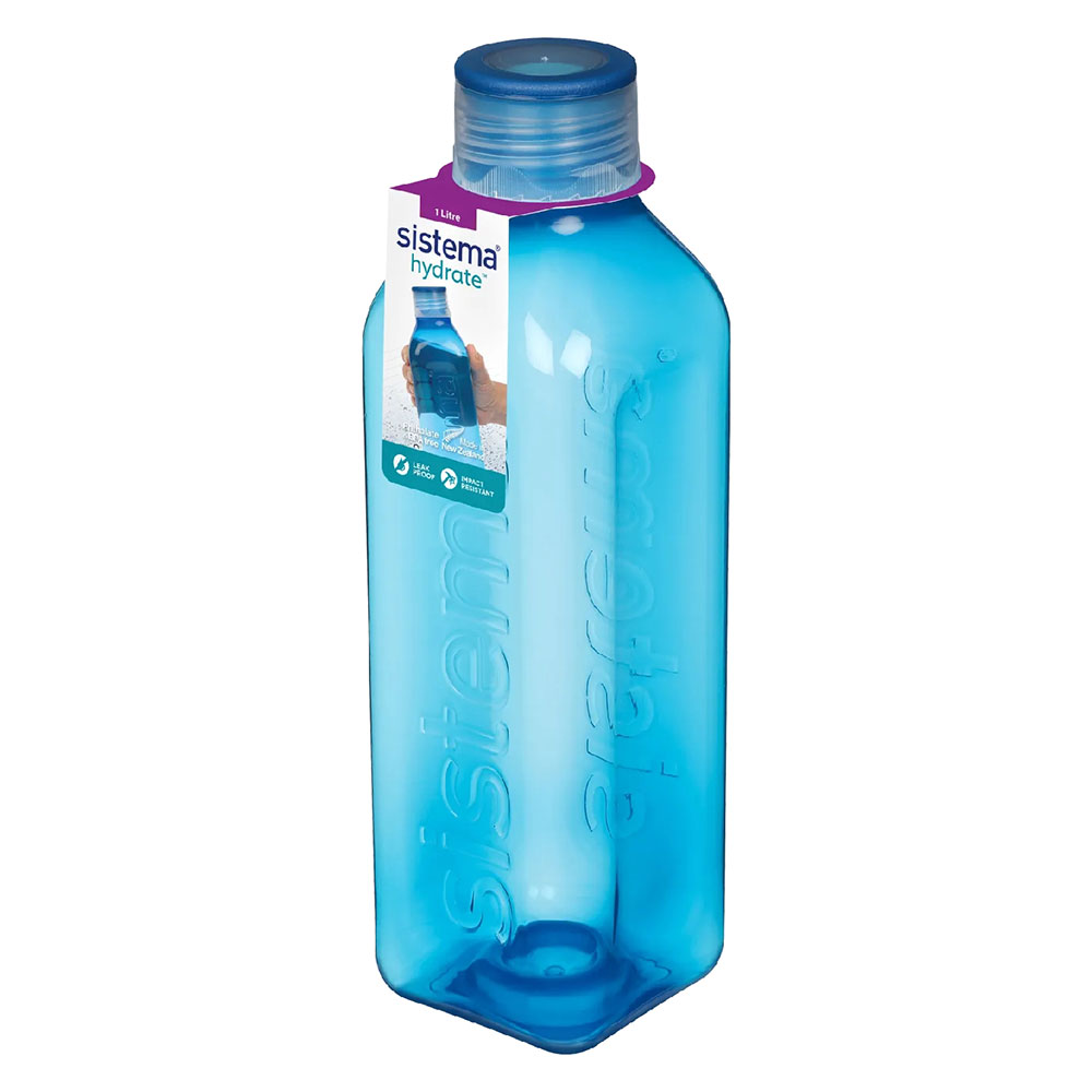 Buy Sistema - Square Water Bottle - Blue - 1000ml in UAE | Mumzworld