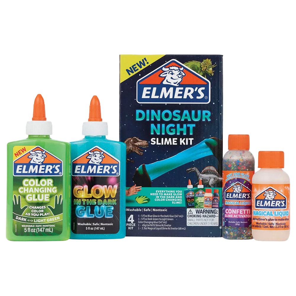 Buy Elmers - Glue Slime Kit - Dinosaur Night - 4pcs Online | Mumzworld