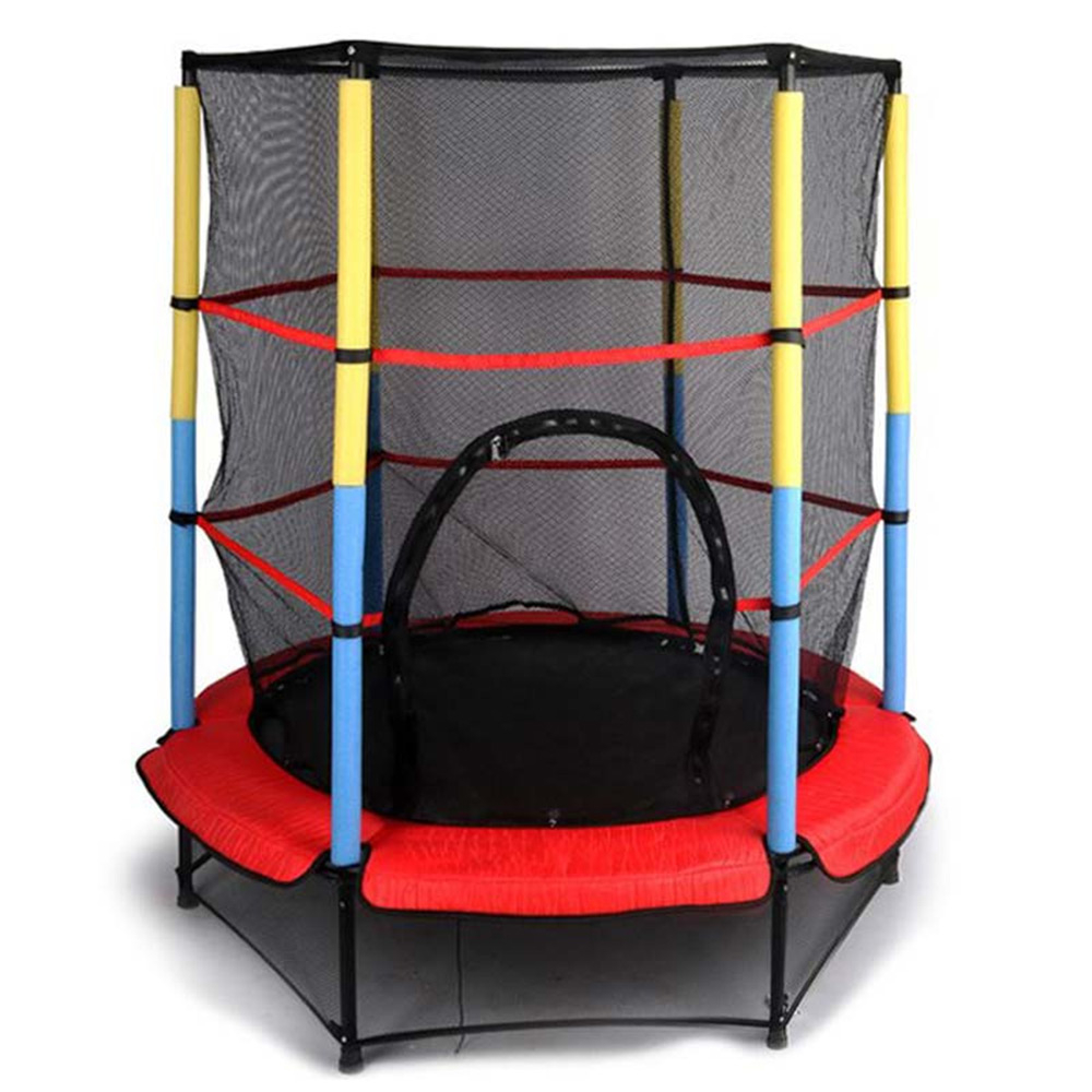 Buy Buddiez 4.5ft Kids Trampoline with Safety Enclosure Net - Red 55 ...
