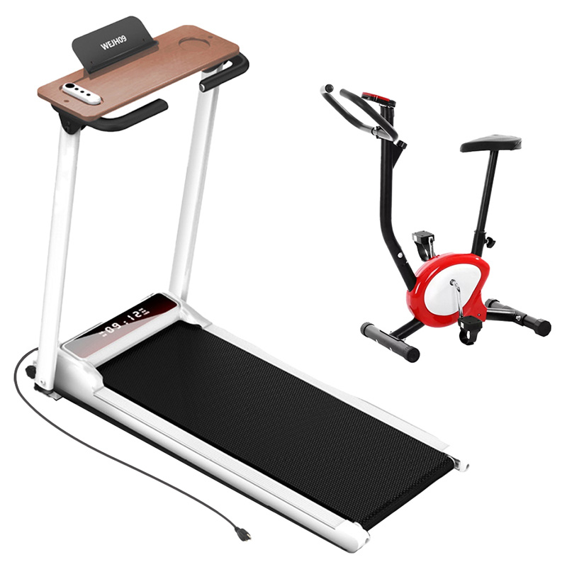 Body Builder - Foldable Treadmill & Red Exercise Bike
