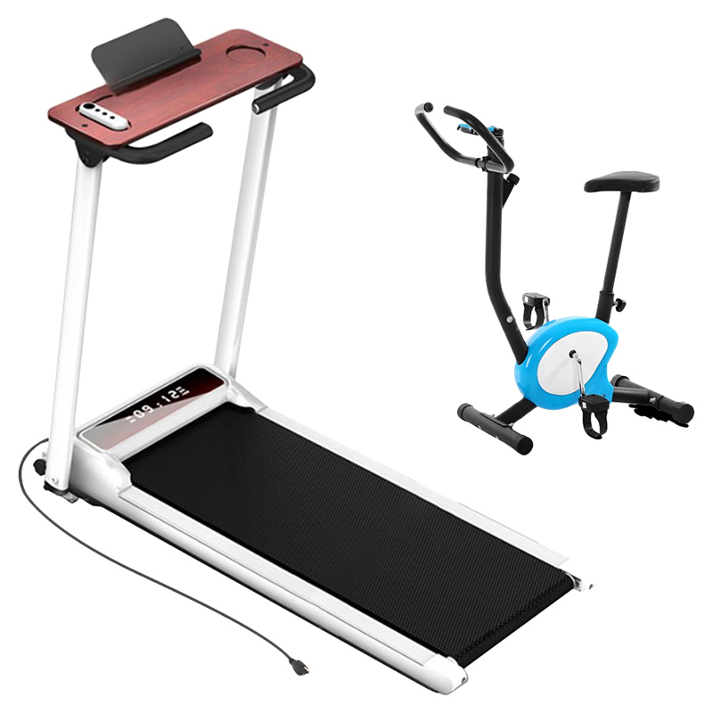 Body Builder - Foldable Treadmill & Blue Exercise Bike