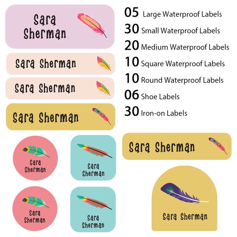 Buy My Labels - Shoe & Iron On Waterproof Labels - Feather in UAE ...