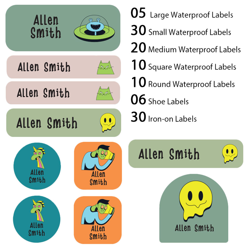 Buy My Labels - Shoe & Iron On Waterproof Labels - Angry Aliens in ...