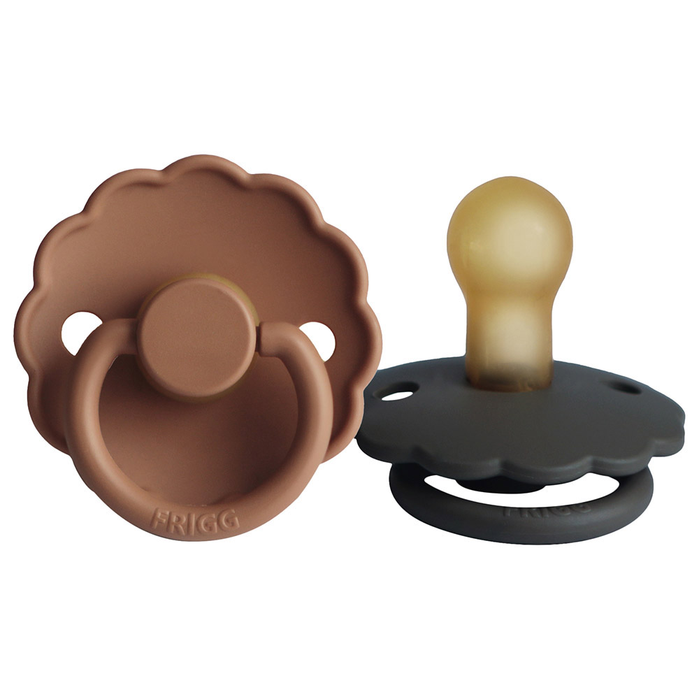 Buy FRIGG - Daisy Latex Pacifier 0-6M 2-Pack S1 - Woodchuck/French Grey ...