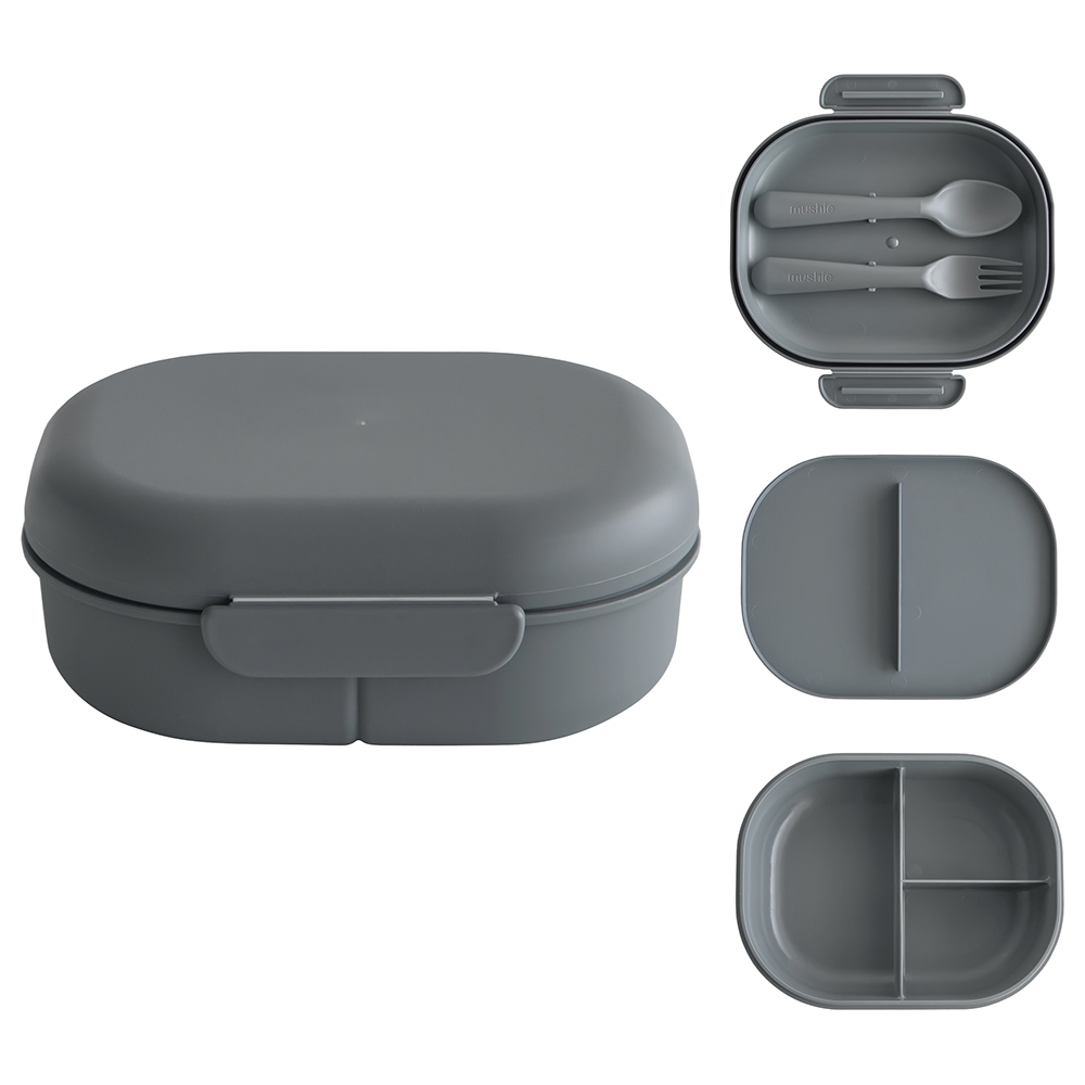 Buy Mushie - Lunchbox With 3 Compartments - Smoke in UAE | Mumzworld