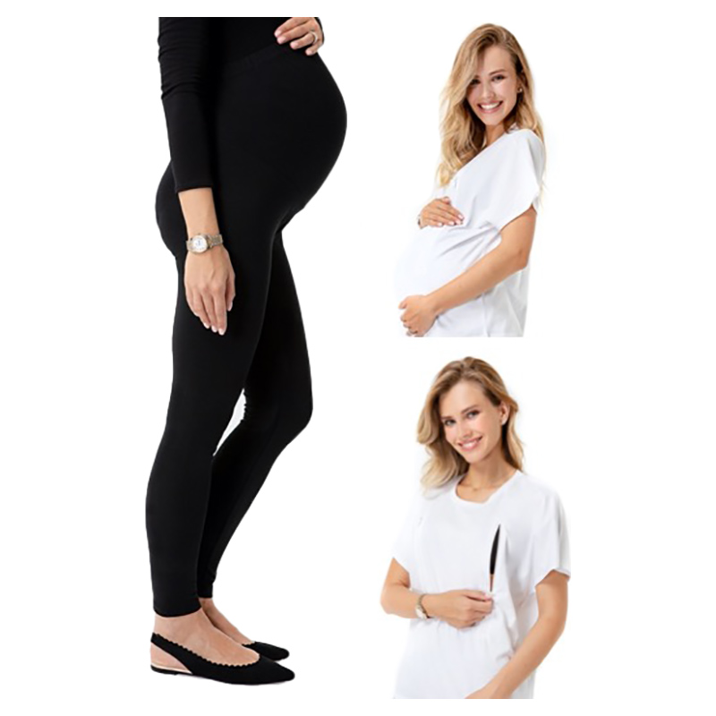 Buy Accouchee - Duo 2 Pieces Maternity Set - Black & White Online ...