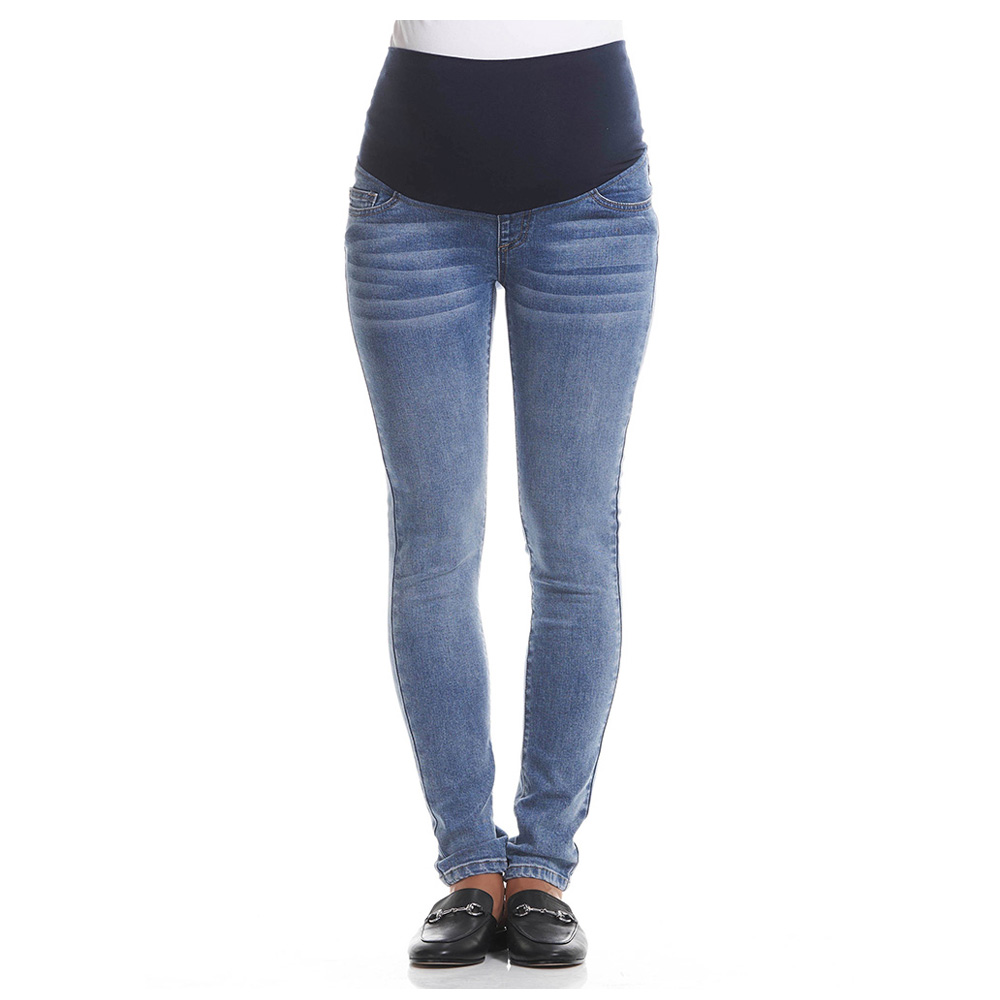 اشتر بأفضل الأسعار من ممزورلد | مامز & بامبز - جينز للحمل آكسل فوق البطن