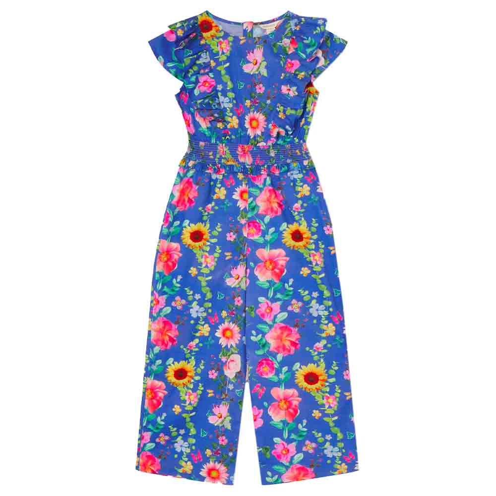 Buy Monsoon Children Ruffled Floral Print Jumpsuit Blue In UAE Buy Monsoon Children Ruffled Floral Print Jumpsuit Blue In UAE