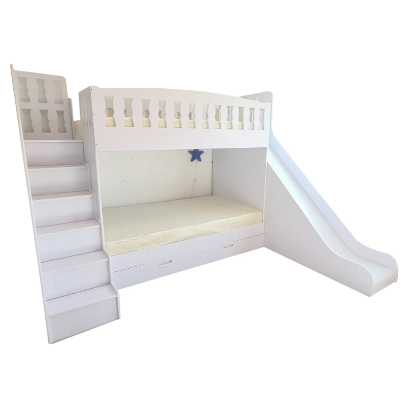 Buy Moon Kids - Bunk Bed with Steps, Slide & Trundle in UAE | Mumzworld