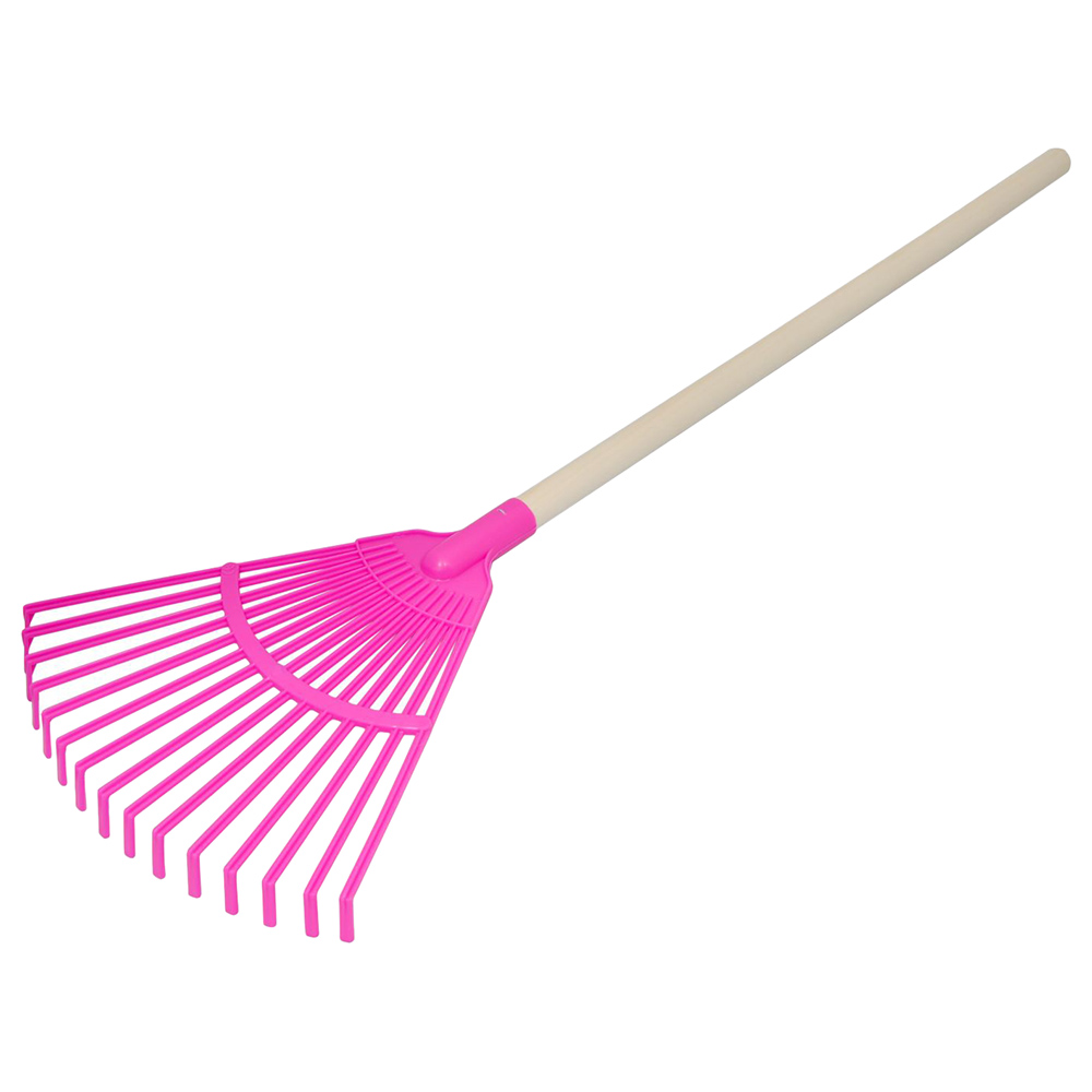 Plasto - Rake With Wooden Handle - 80 cm - Pink