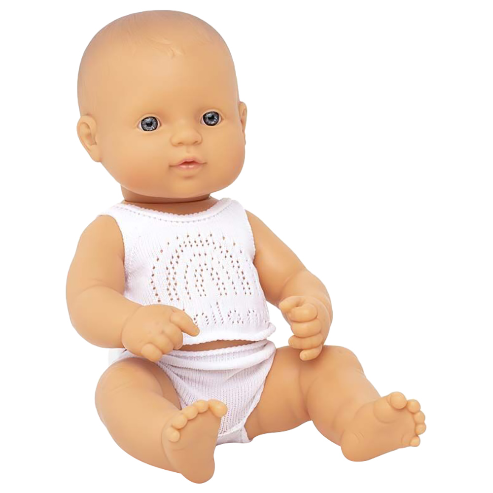 Buy Miniland Baby - Caucasian Dark Girl Doll - 32cm - White in UAE ...
