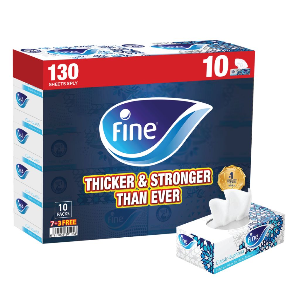 Buy Fine - Classic Euphoria, Soft Facial 1300 Sheets Tissues Pack Of 10 ...