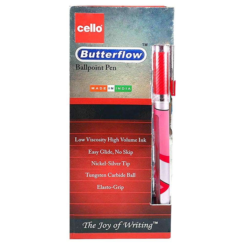 Cello - Ball Pen Butterflow 0.7mm Red Pack of 12 | Buy at Best Price ...