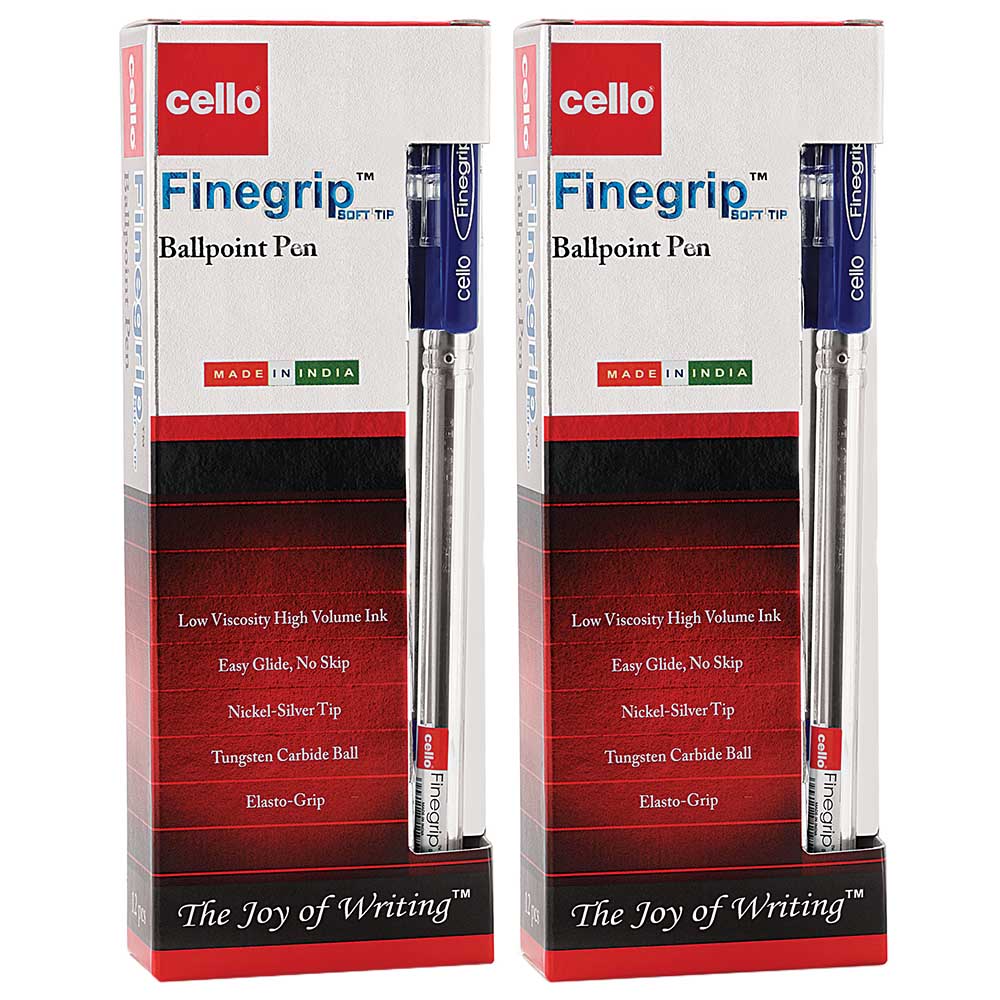 Buy Cello - Fine Grip Blue Ball Pen 0.7mm - Pack of 2 - 24 Pcs in KSA ...