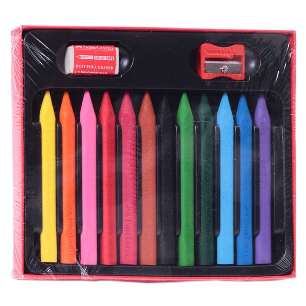 Buy Faber-Castell - Grip Erasable Crayons 90mm 12pcs in KSA | Mumzworld