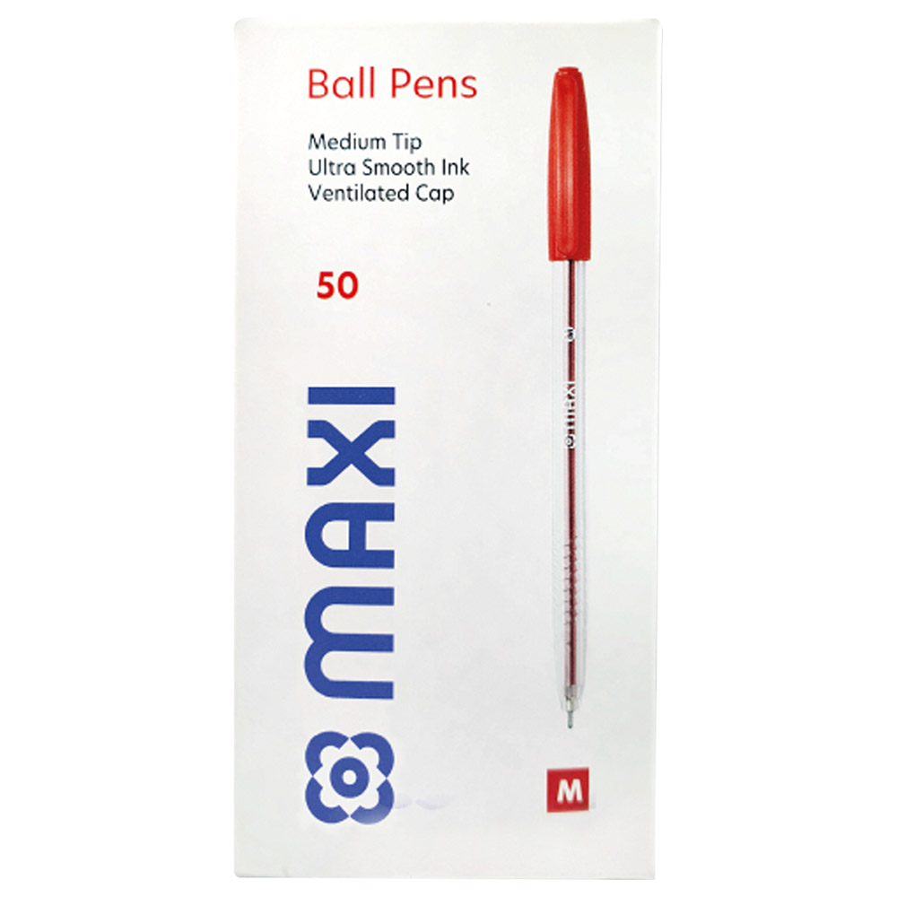 Maxi - Ball Pen Red Set of 50 | Buy at Best Price from Mumzworld