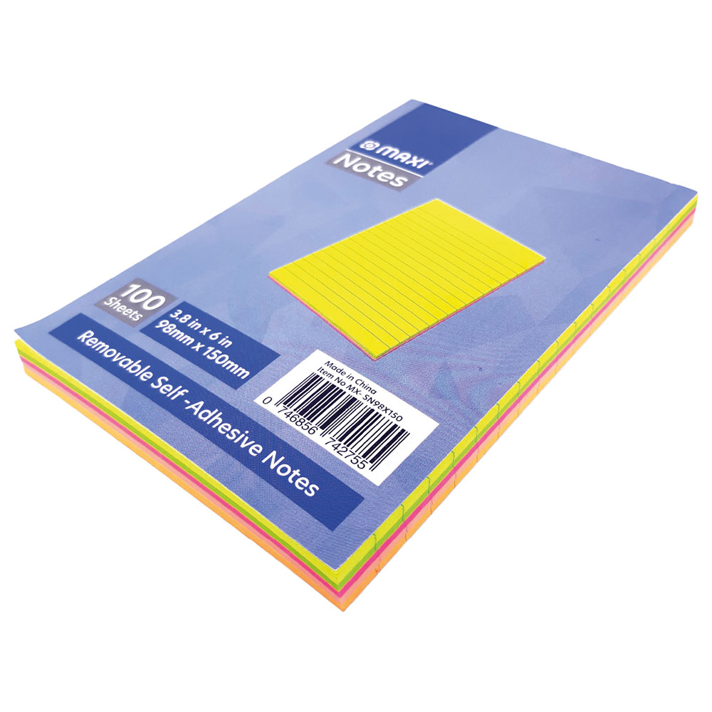 اشتري ورق ملاحظات لاصق مسطّر بألوان مضيئة من ماكسي أونلاين | ممزورلد ...