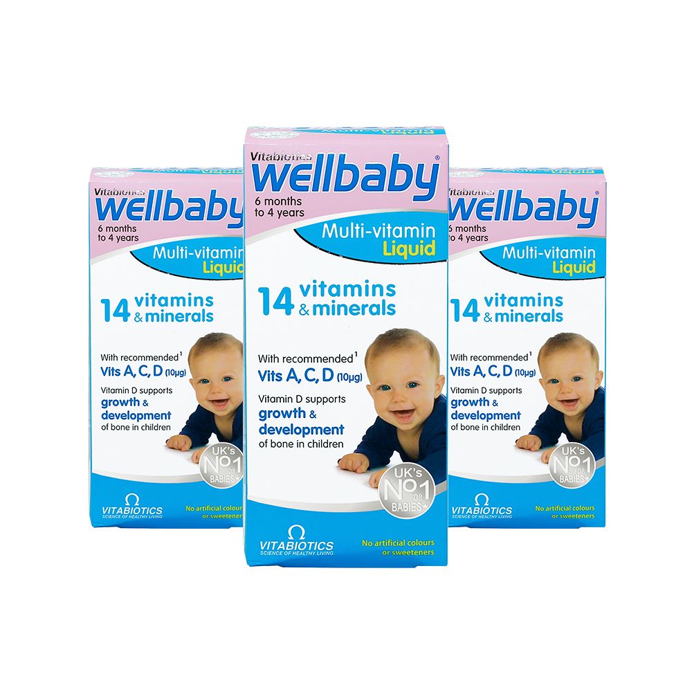 Buy Vitabiotics - Wellbaby Multi-Vitamin Liquid 150ml Pack of 3 in UAE ...