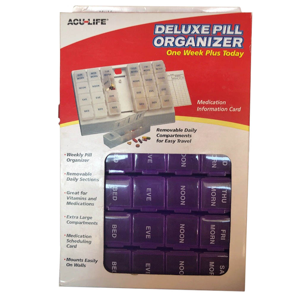 Acu Life - Deluxe Pill Organizer 1 Week+Today Assorted Color | Buy at ...