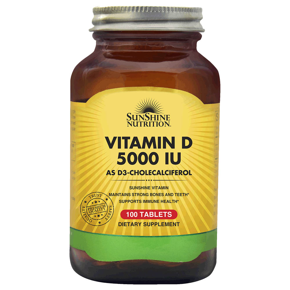 Buy Sunshine Nutrition Vitamin D 5000 Iu 100 Tab in UAE | Mumzworld