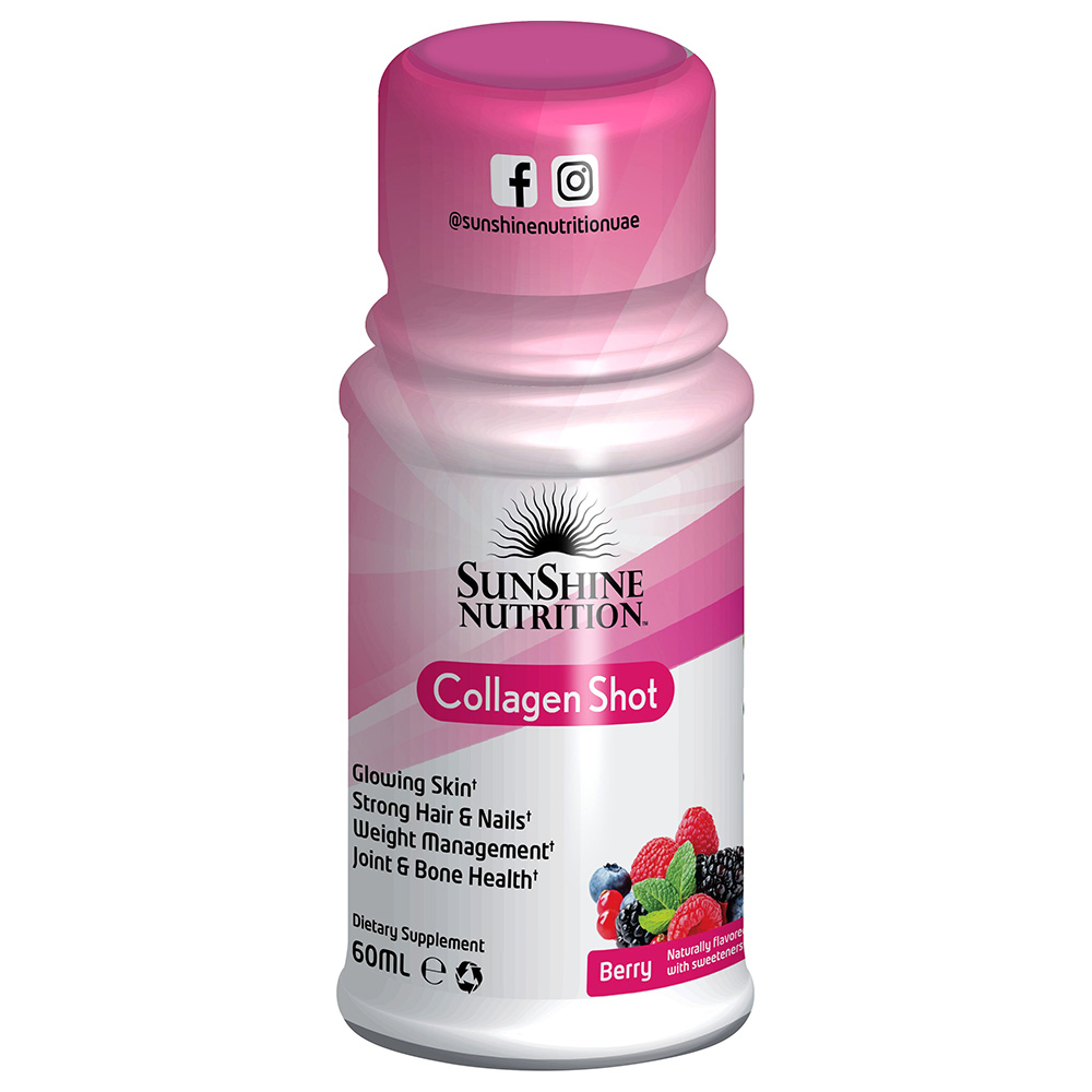 Buy Sunshine Nutrition Collagen Shots Berry 60ml - 12pcs in UAE | Mumzworld