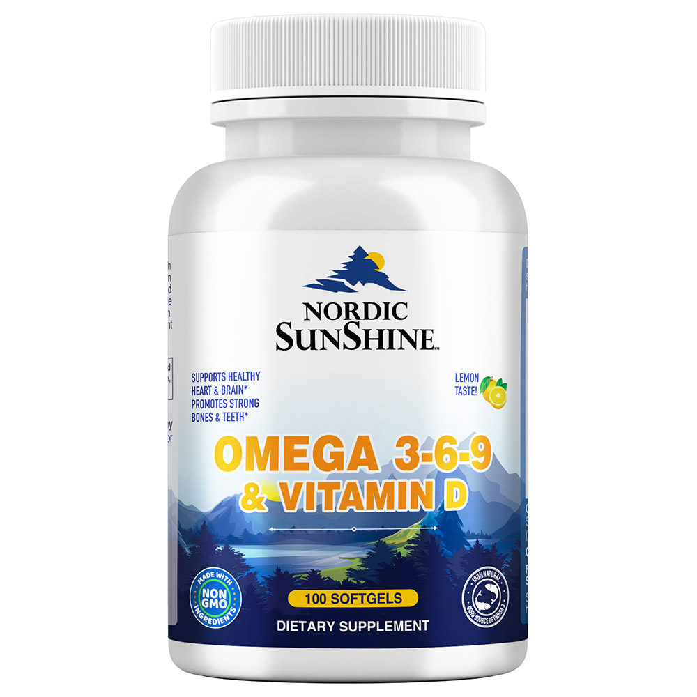 Buy Nordic Sunshine - Omega 3 6 9 688mg & Vitamin D 100 Softgels Online ...