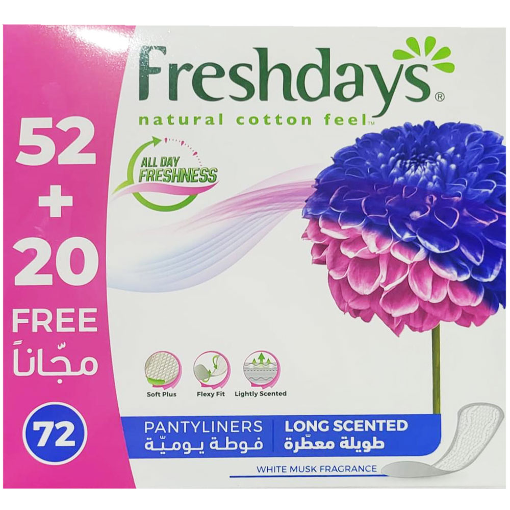 Buy Freshdays Daily Liners Long Scented 72 Pads in UAE | Mumzworld