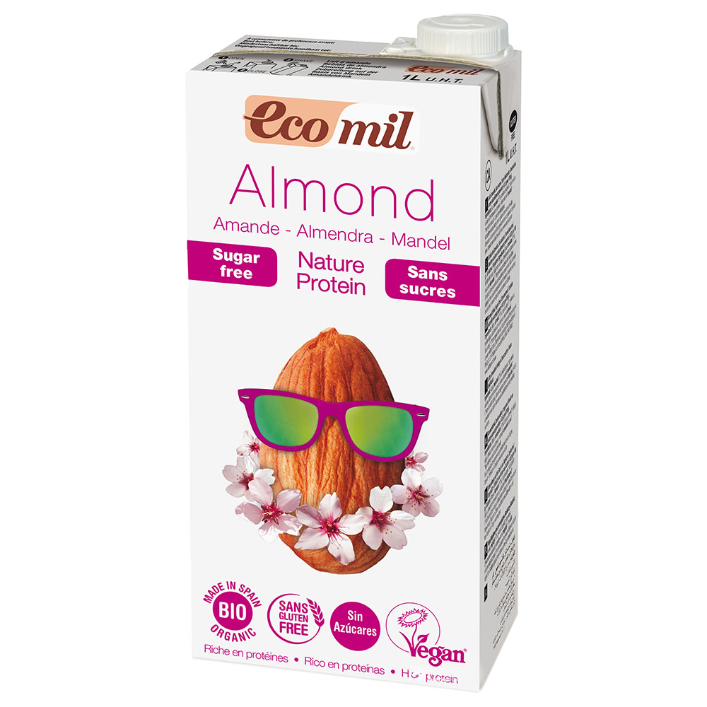 Buy Ecomil Almond Milk Sugar-Free Protein Bio 1L Online | Mumzworld