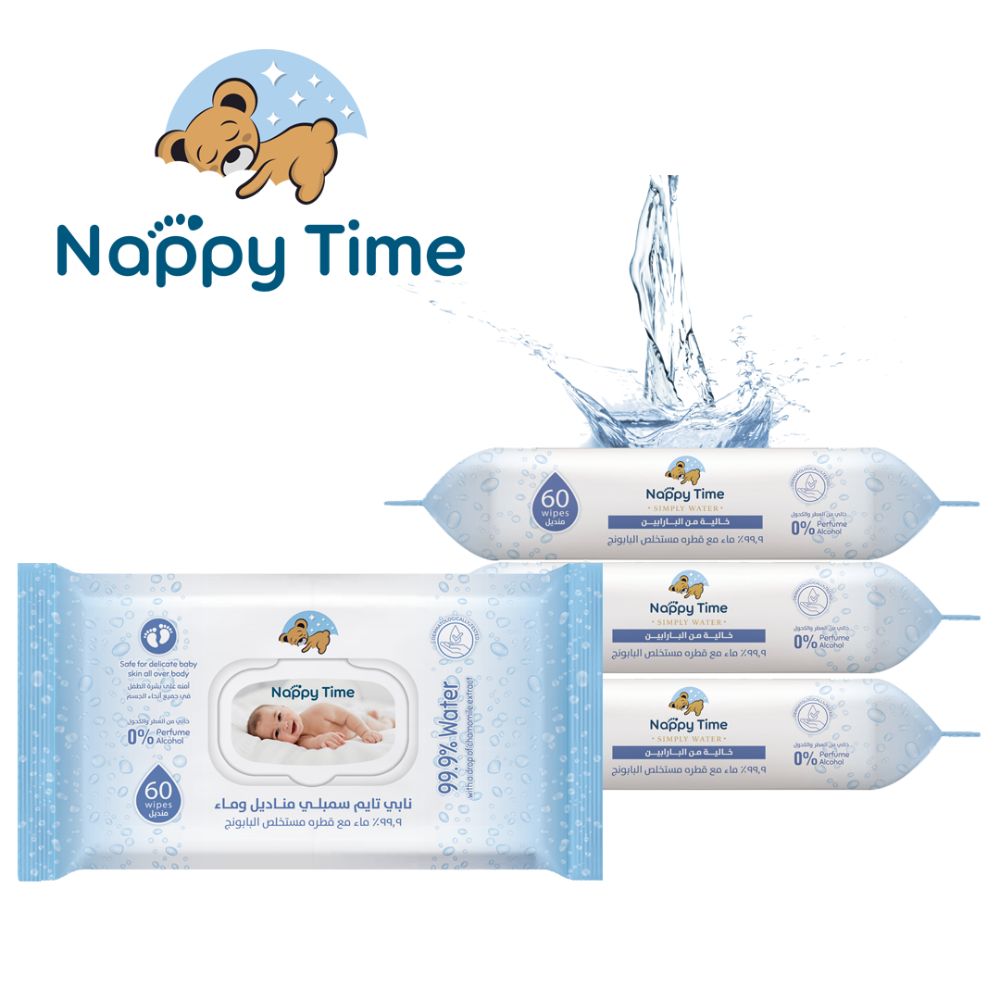 Buy Nappy Time - Baby Wipes 99.9% Pure Water With Chamomile Pack Of 4 X ...