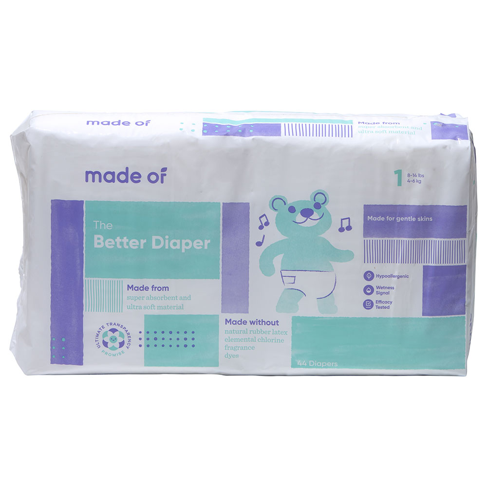 Buy Made Of - The Better Baby Diaper 4-6 Kg Size 1 - 44 Count in UAE ...