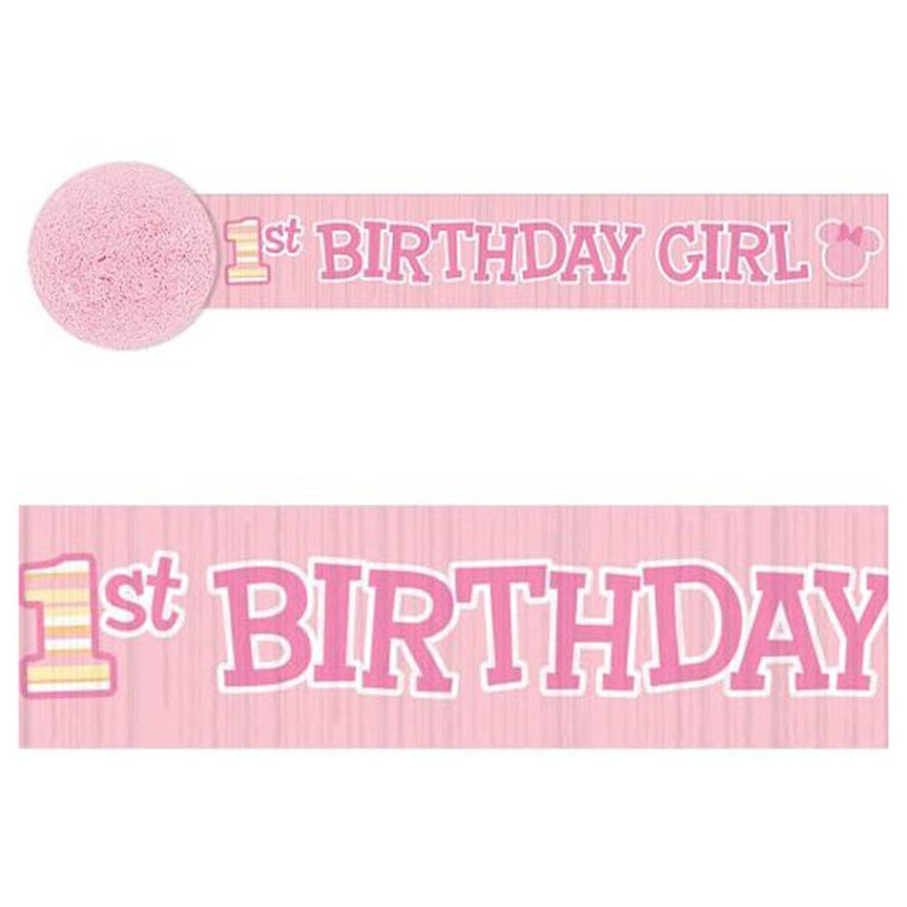Buy Party Centre - Minnie Mouse 1st Birthday Crepe Streamer 30ft in UAE ...